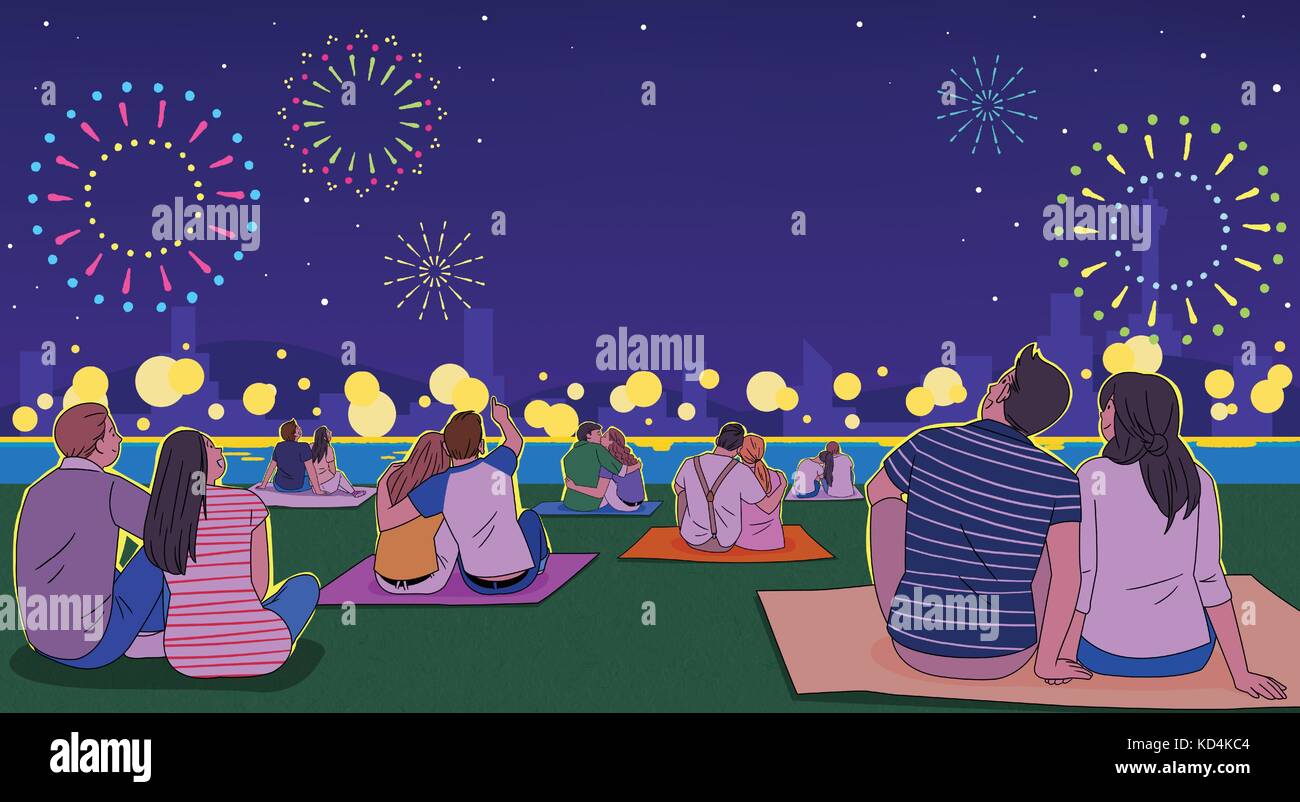 Summer by the river festival Stock Vector Images - Alamy