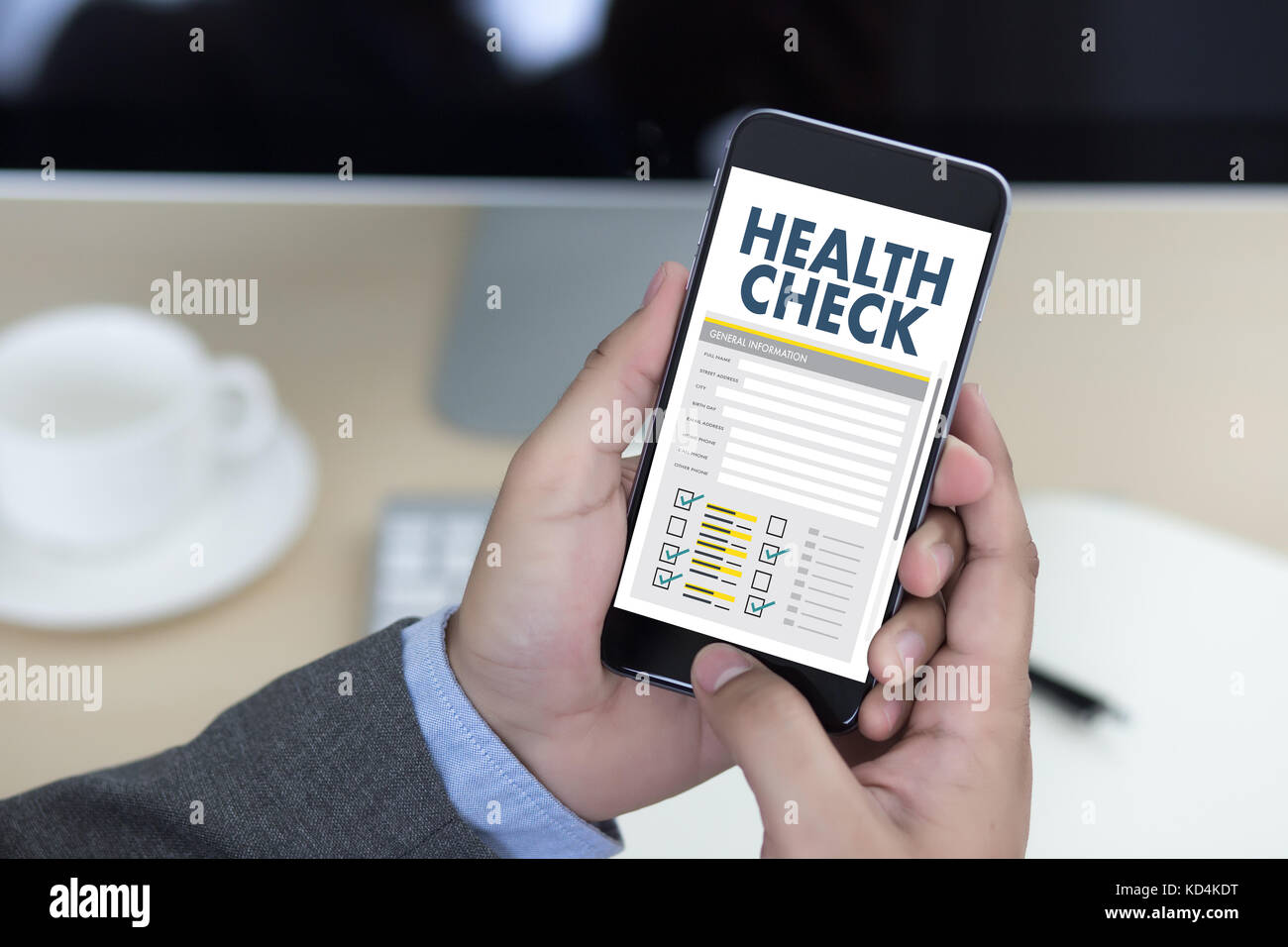 Digital HEALTH CHECK Concept working with computer interface as medical ...