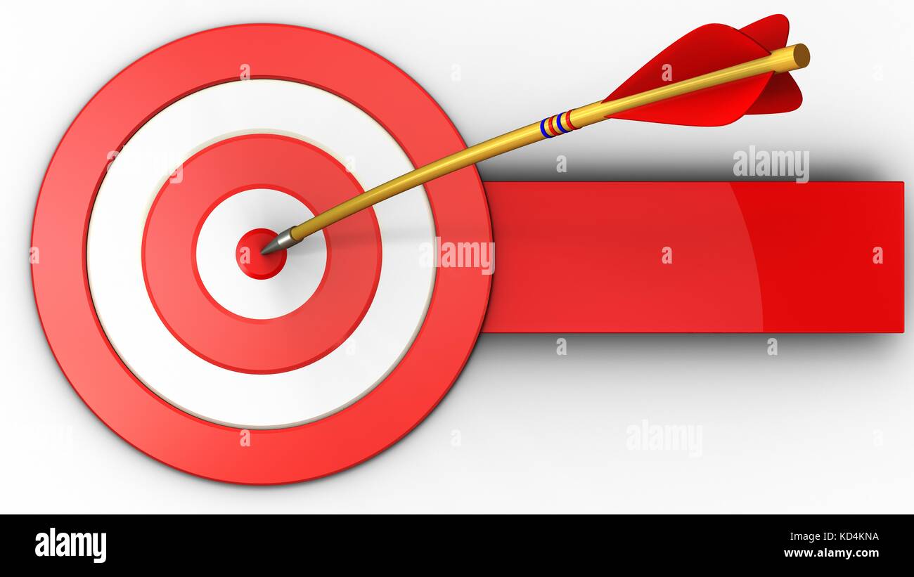 3d illustration of big taget with arrow over white background Stock ...