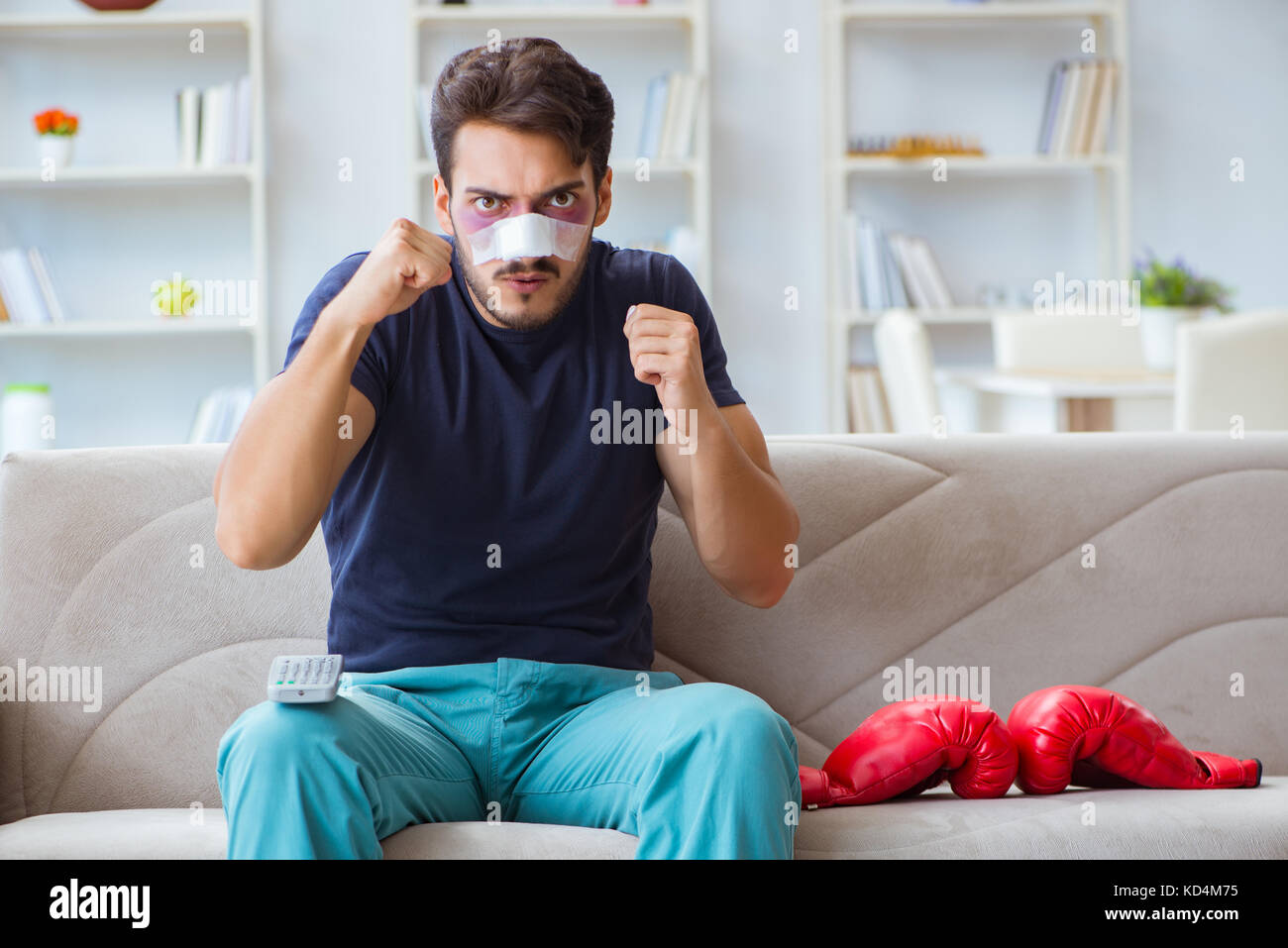 Young man defeated in sports game suffered loss with broken bleeding ...