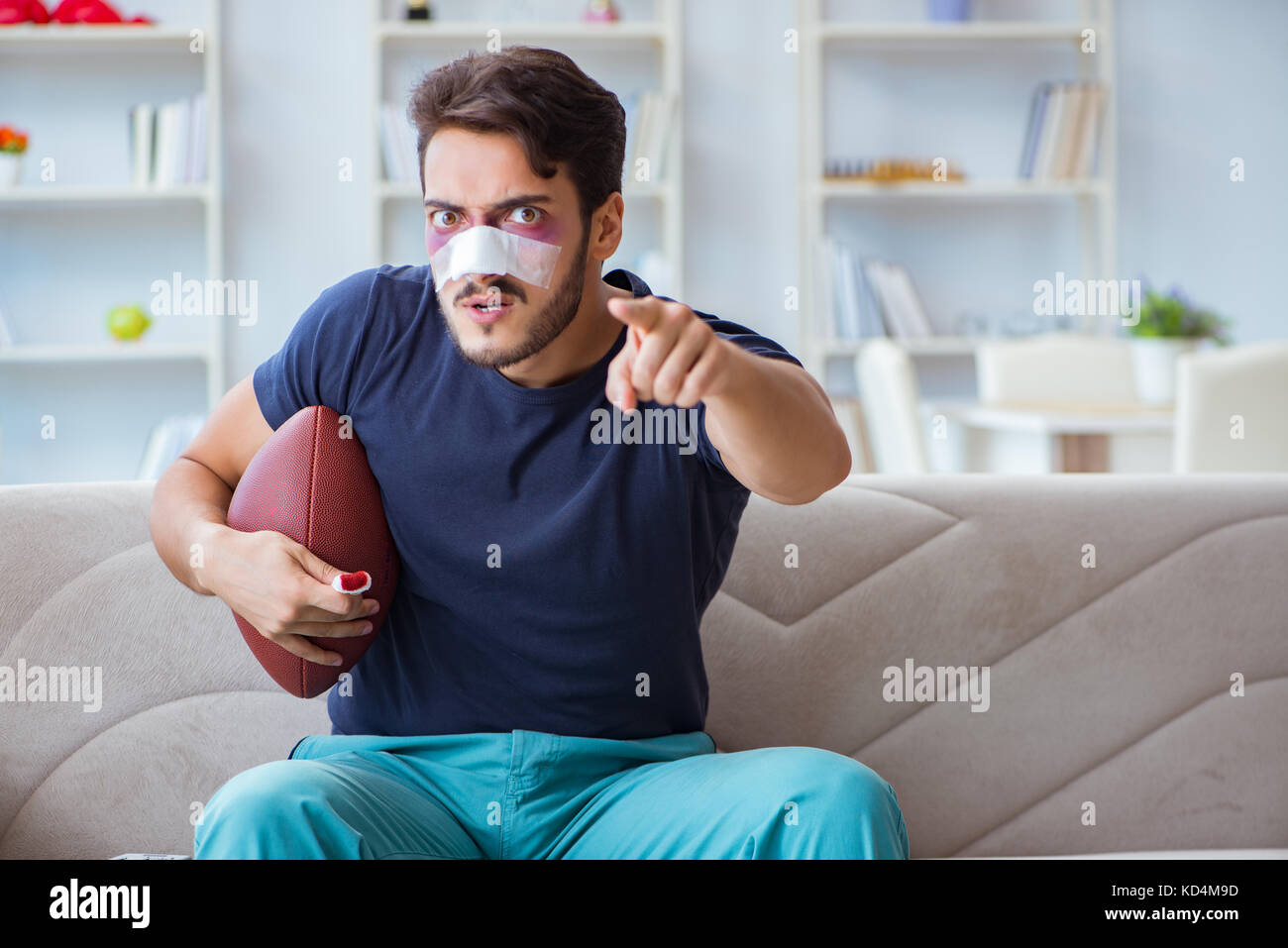 Young man defeated in sports game suffered loss with broken bleeding ...