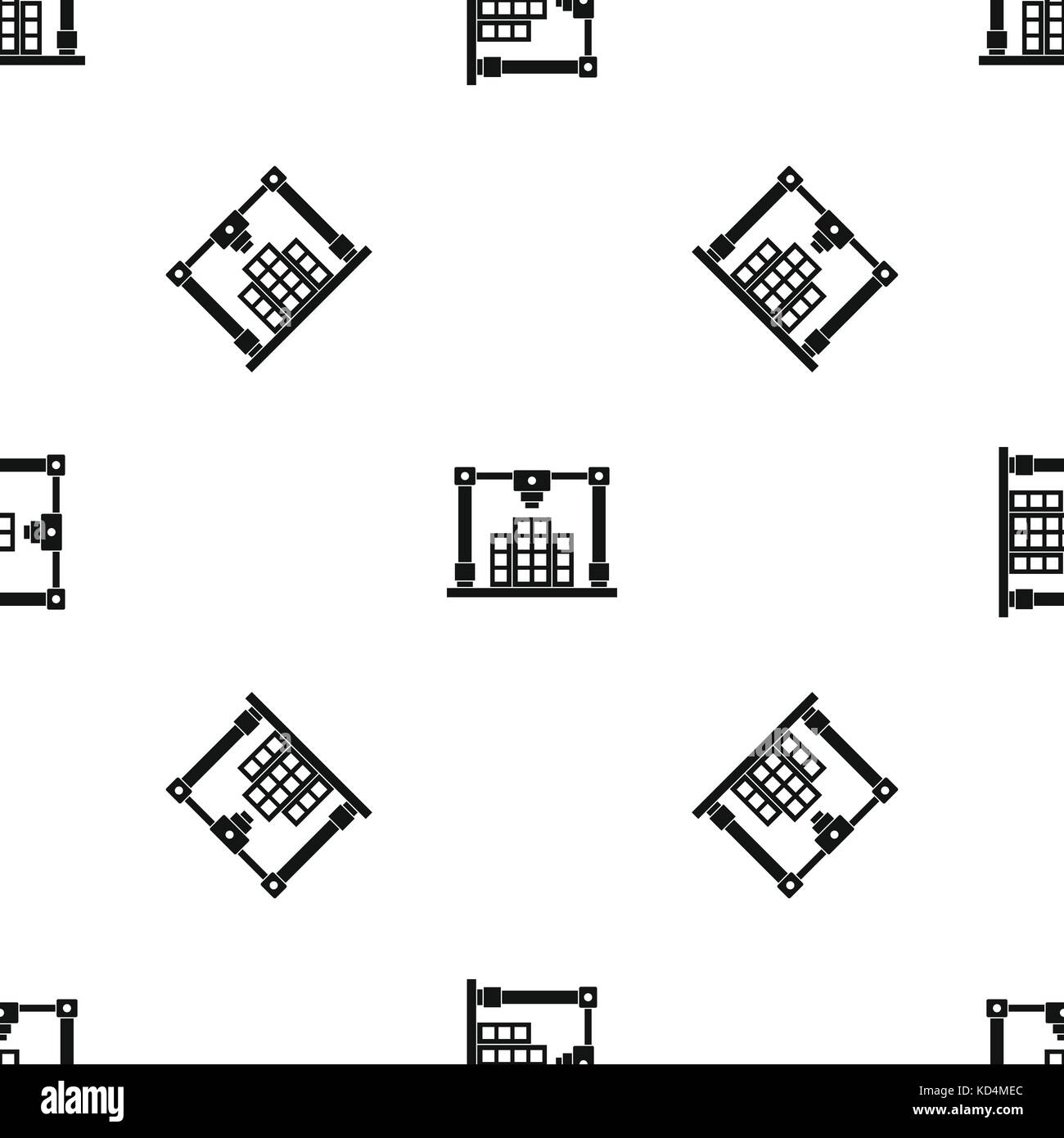 3d printer printing layout of building pattern seamless black Stock ...