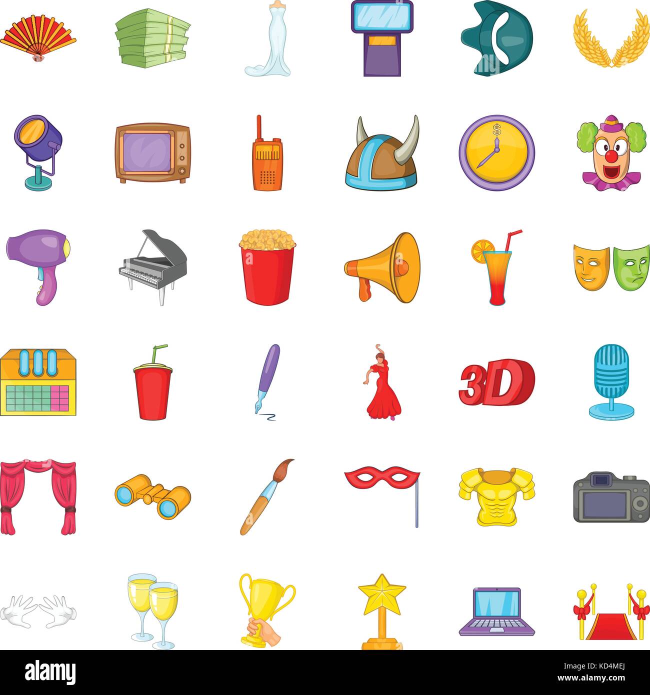 Entertainment icons set, cartoon style Stock Vector Image & Art - Alamy