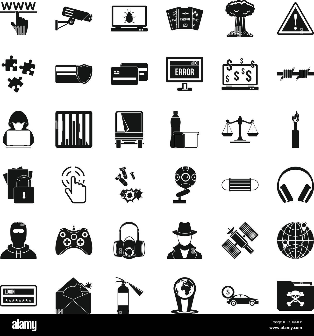 Crime icons set, simple style Stock Vector Image & Art - Alamy