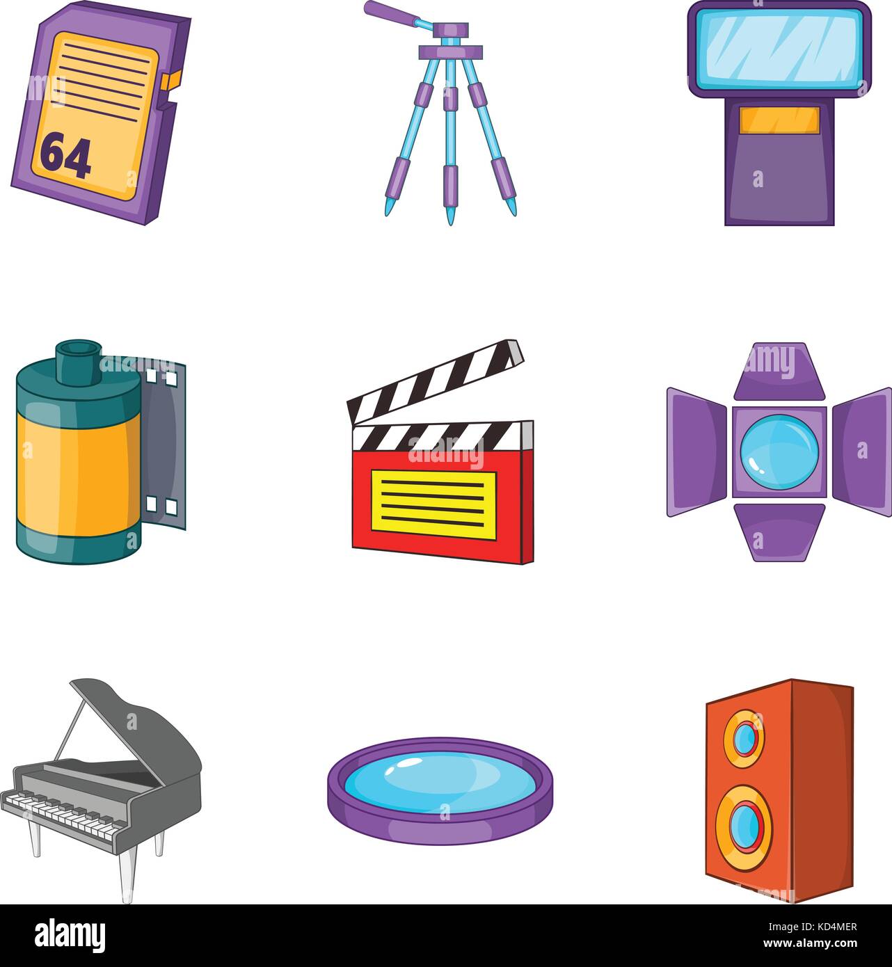Record film icons set, cartoon style Stock Vector Image & Art - Alamy