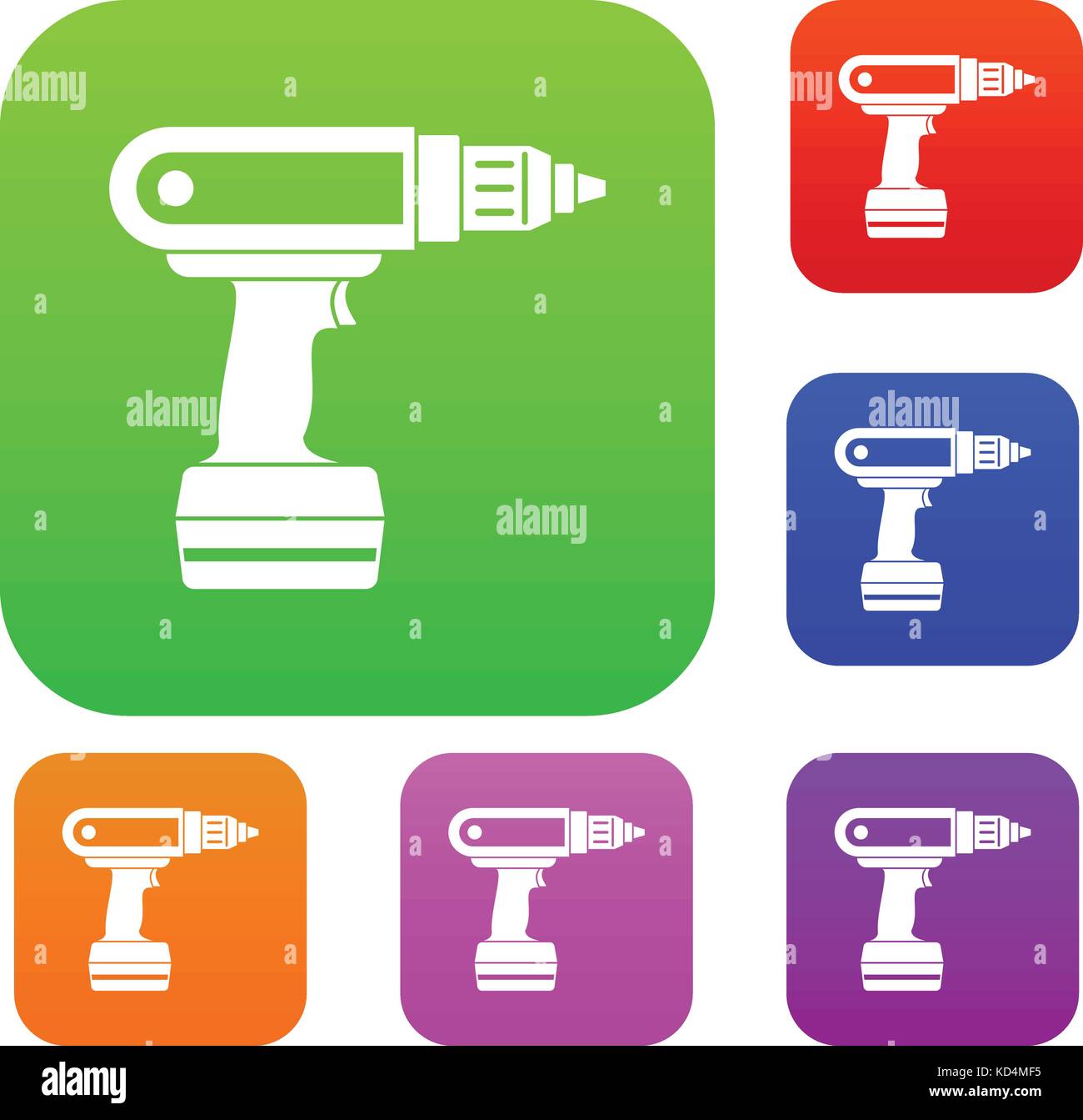 Green electric drill machine icon hi-res stock photography and images ...