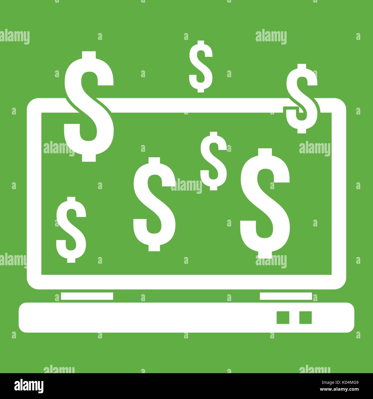 Computer monitor and dollar signs icon green Stock Vector Image & Art ...
