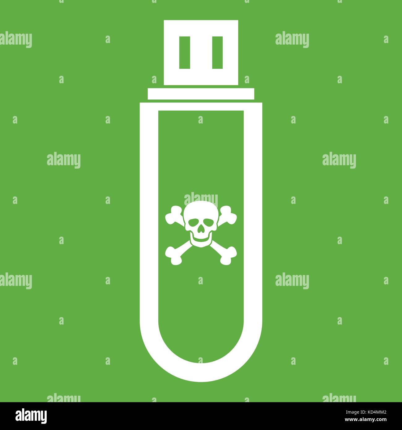 Infected USB flash drive icon green Stock Vector Image & Art - Alamy