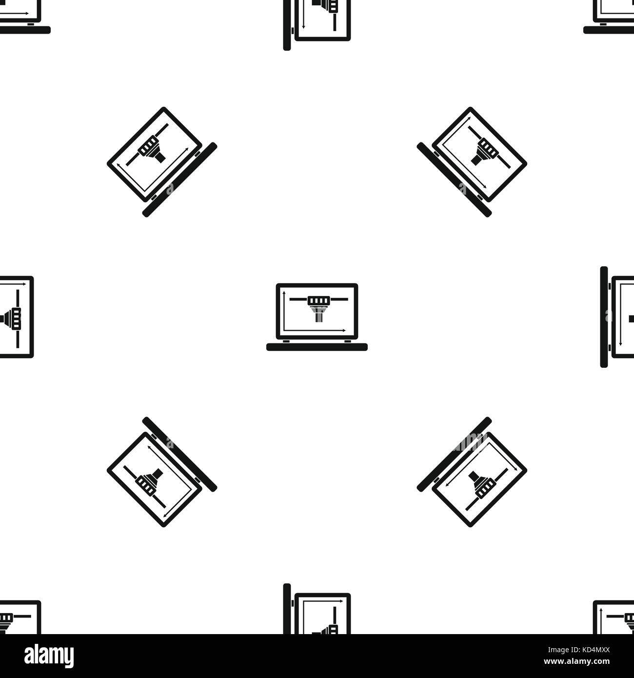 Laptop with 3D design pattern seamless black Stock Vector Image & Art ...