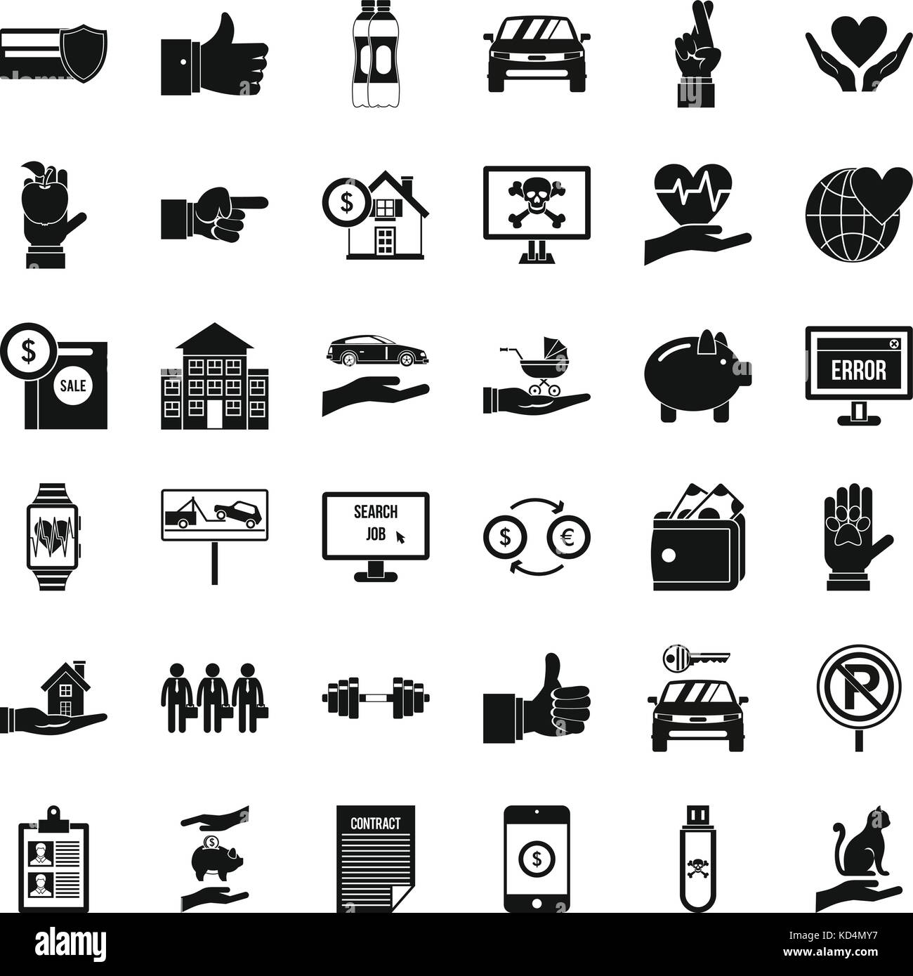 Hand icons set, simple style Stock Vector Image & Art - Alamy