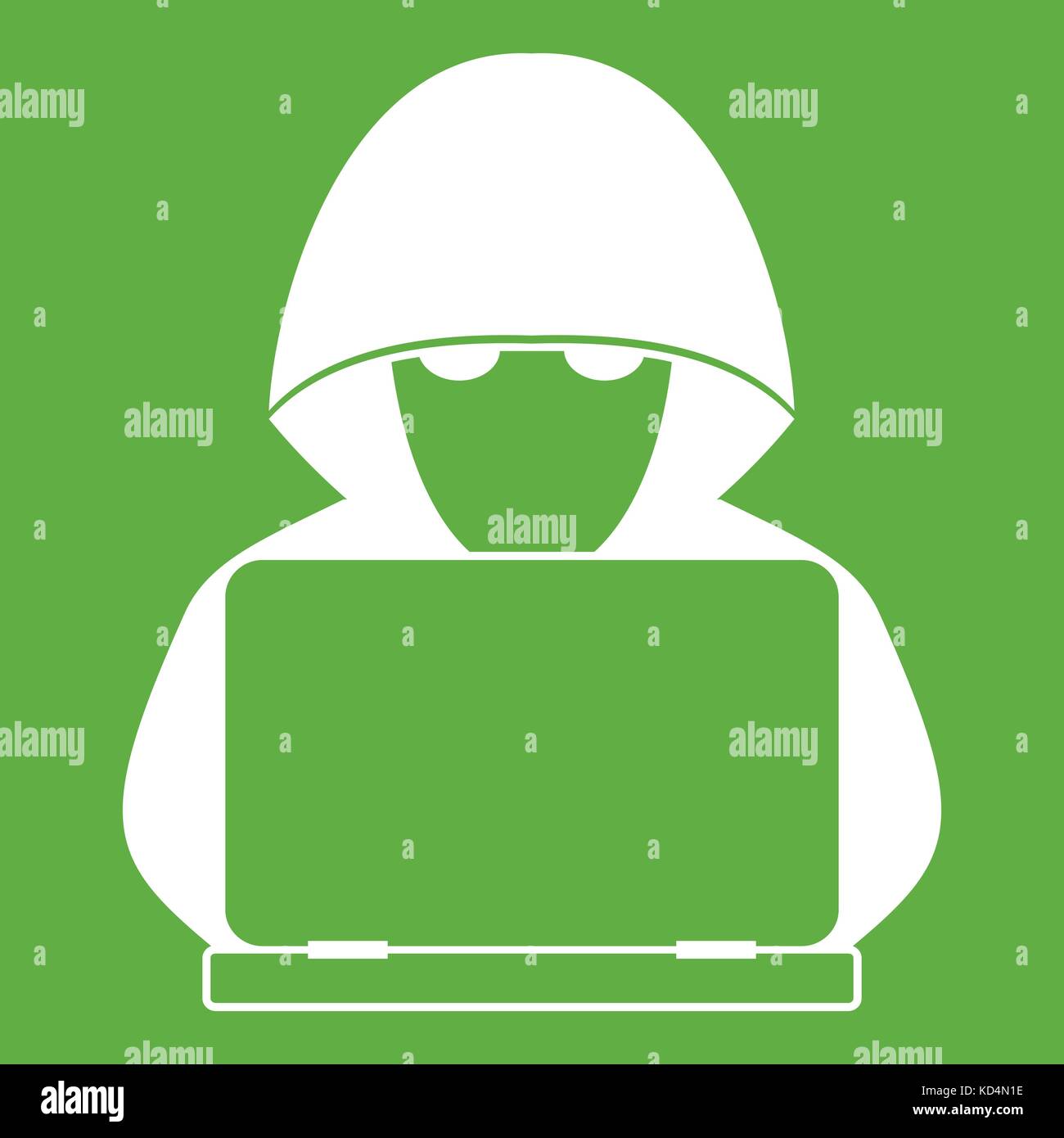 Computer hacker with laptop icon green Stock Vector Image & Art - Alamy