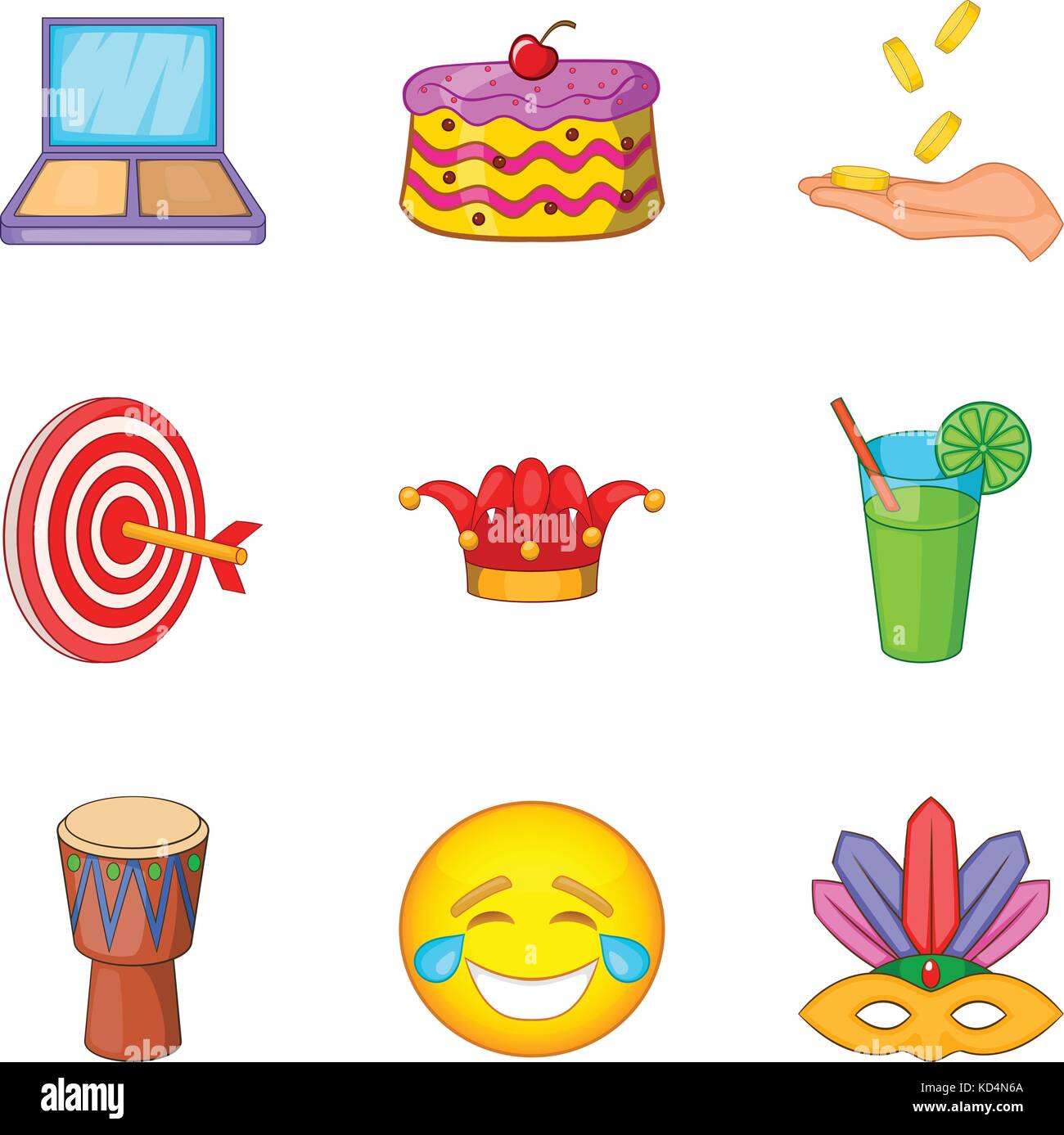 Professional trickster icons set, cartoon style Stock Vector Image ...