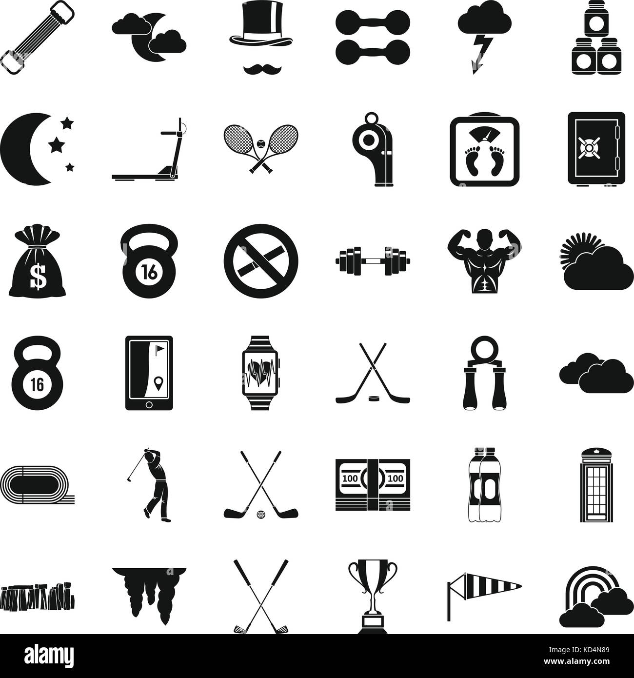 Bodybuilding icons set, simple style Stock Vector Image & Art - Alamy