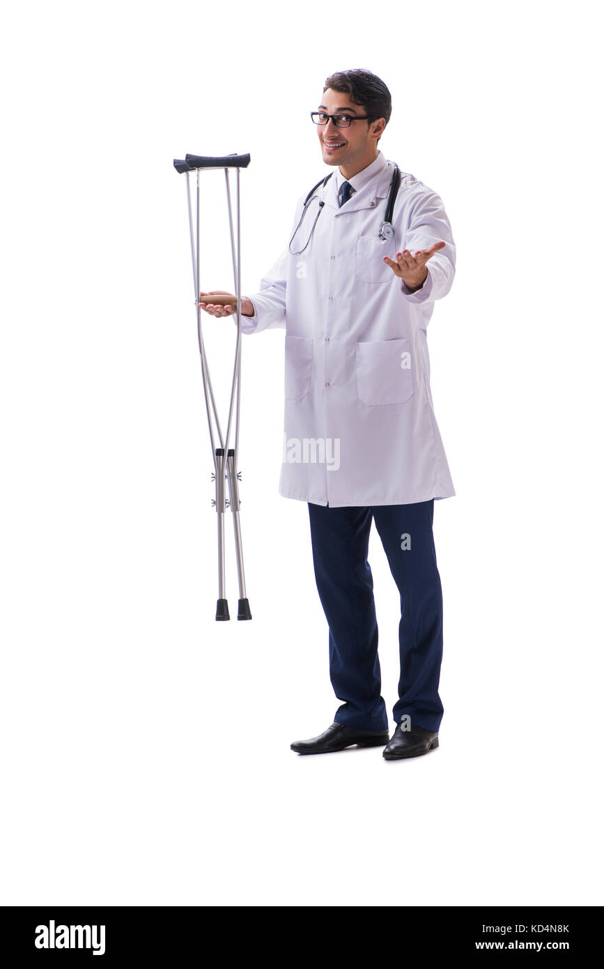 Young doctor physician standing walking isolated on white background ...