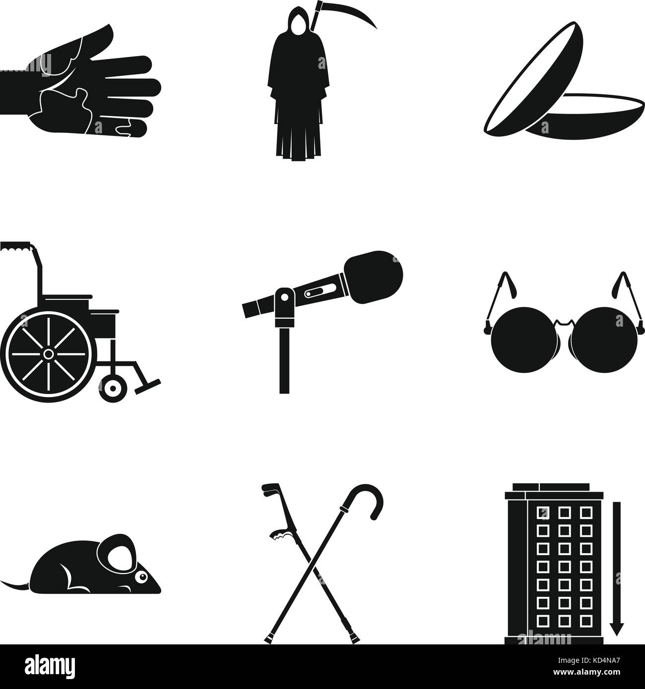 Deadly sick icons set, simple style Stock Vector Image & Art - Alamy
