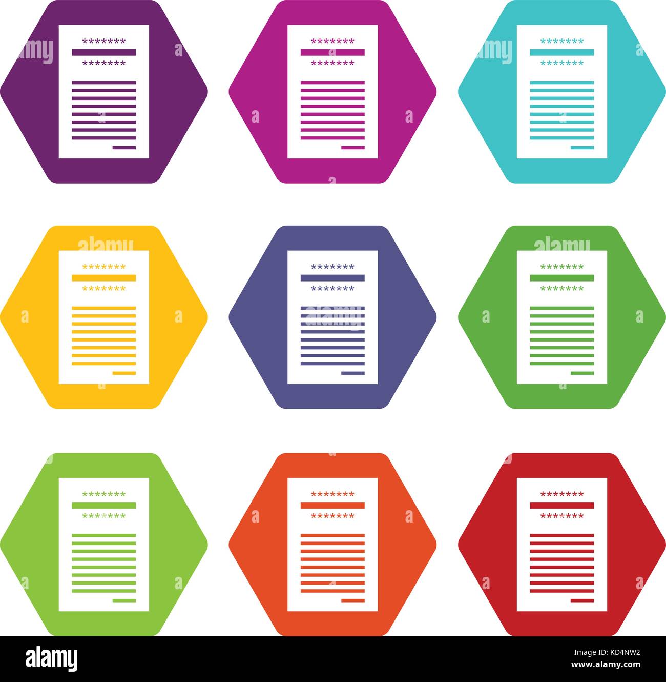 Sales printed receipt icon set color hexahedron Stock Vector Image ...