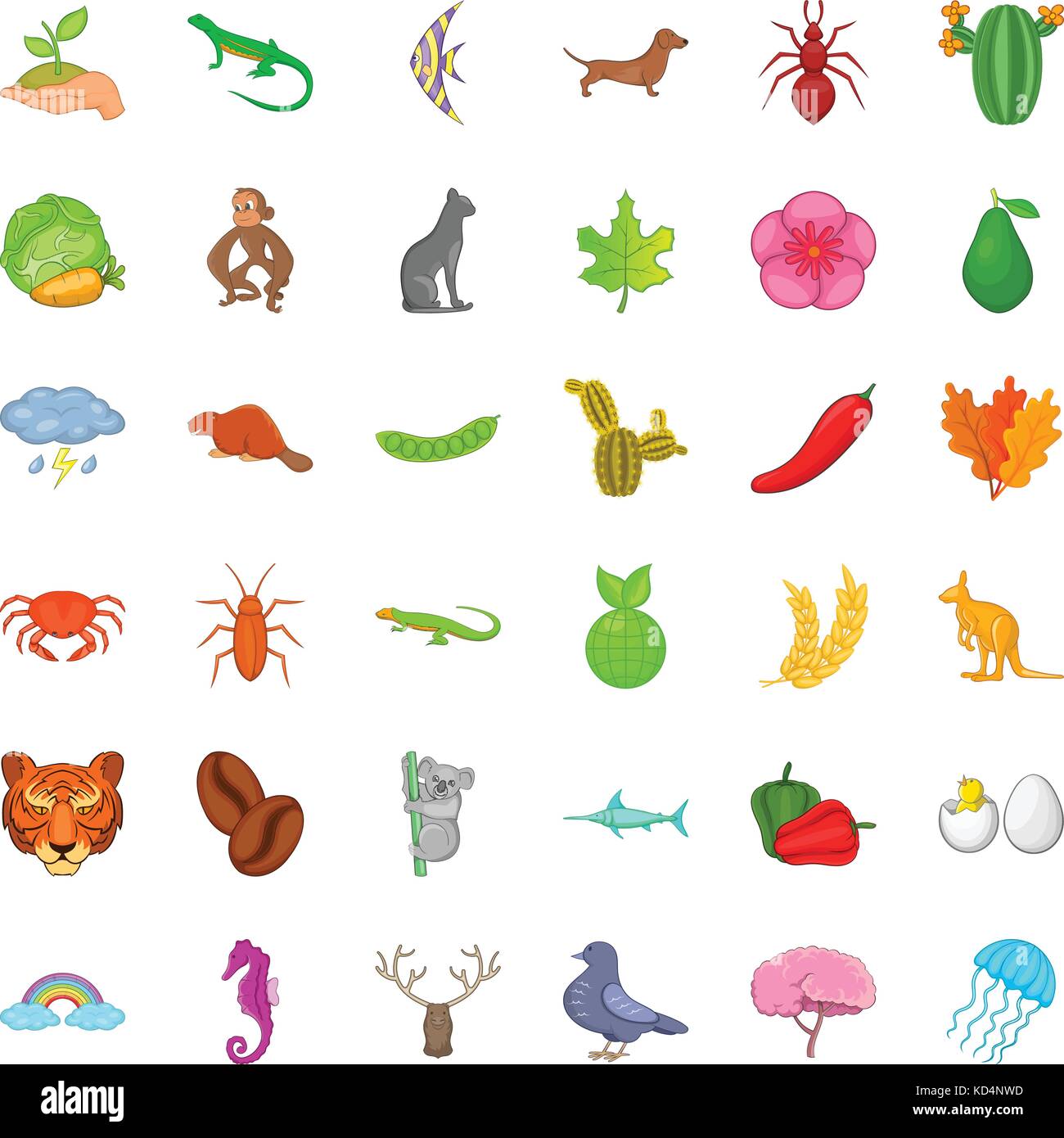 Leaf icons set, cartoon style Stock Vector Image & Art - Alamy