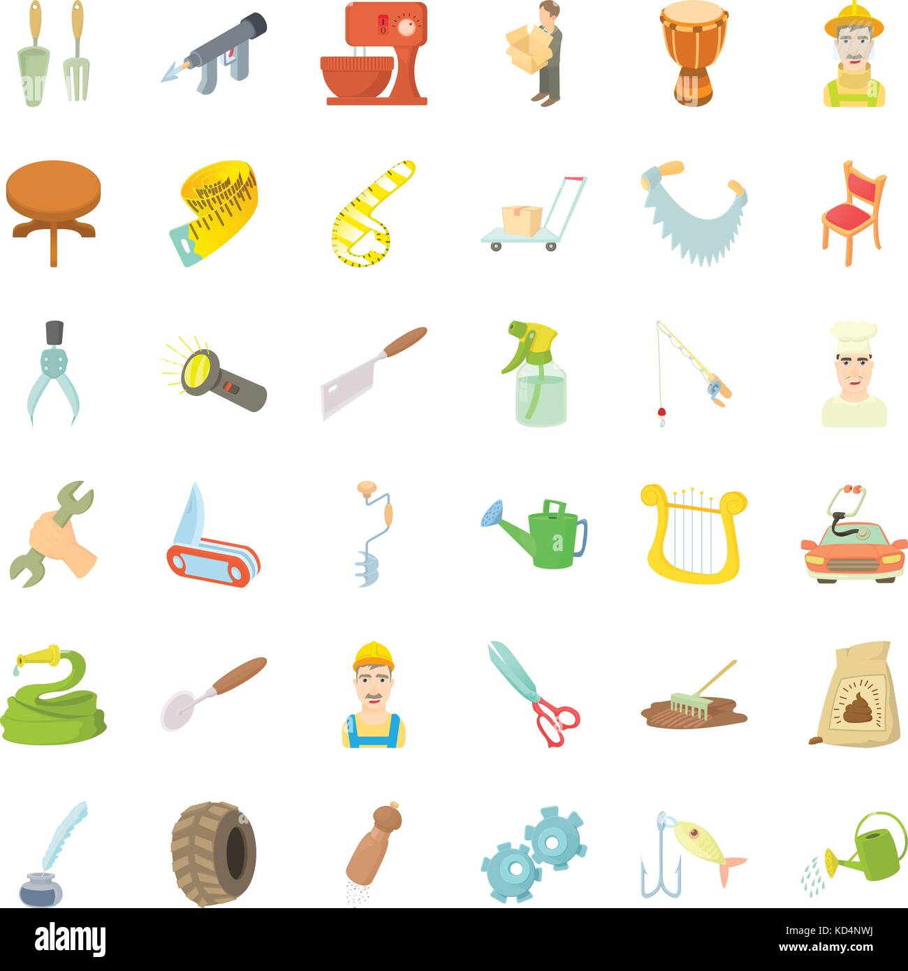 Handicraft icons set, cartoon style Stock Vector Image & Art - Alamy