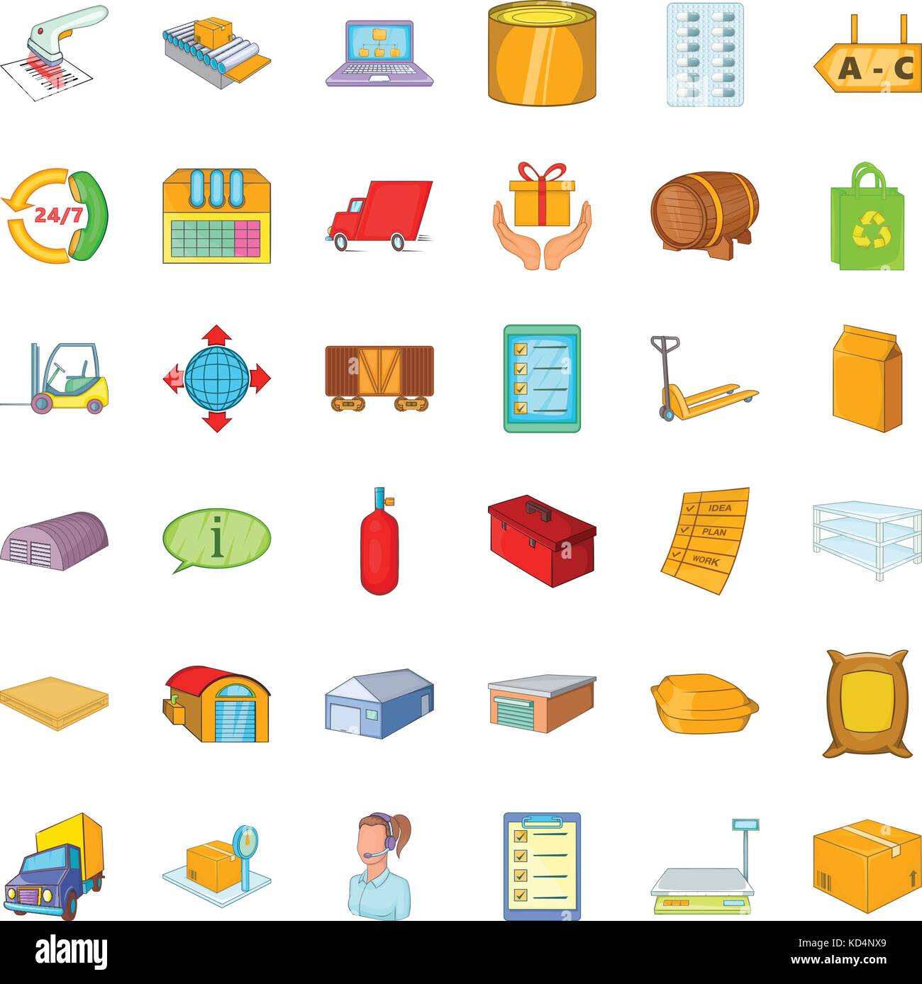 Delivery icons set, cartoon style Stock Vector Image & Art - Alamy