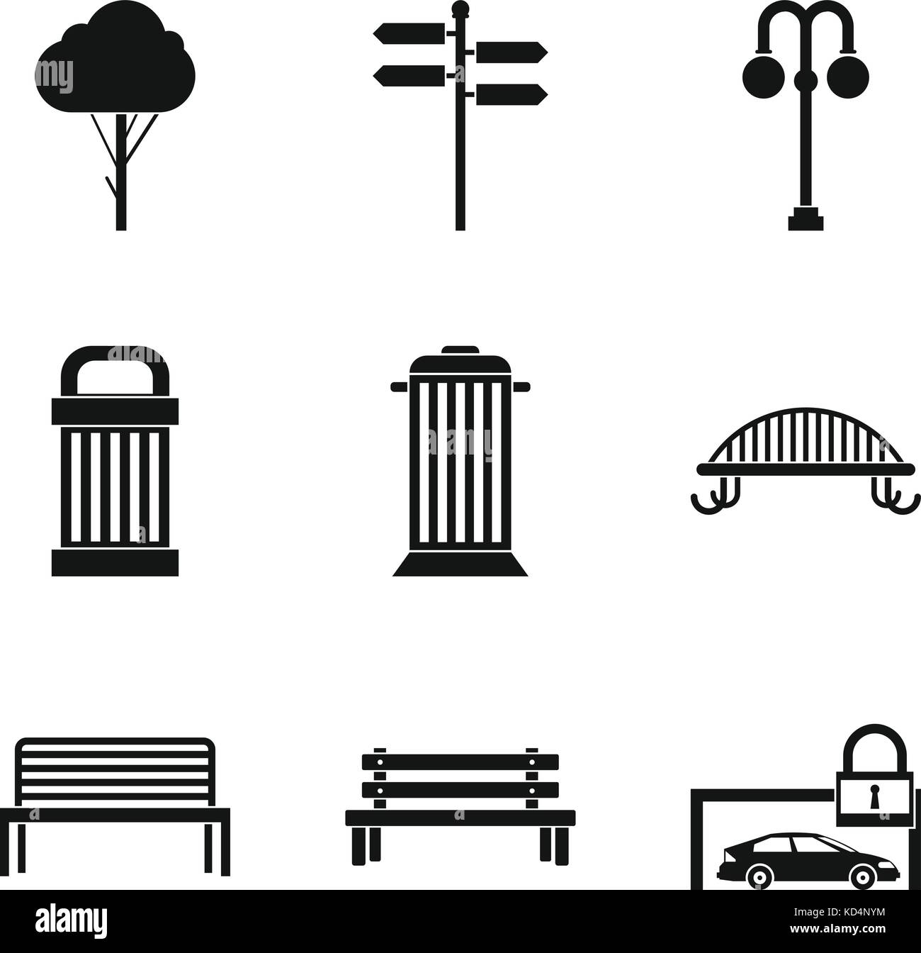 City bench icons set, simple style Stock Vector Image & Art - Alamy