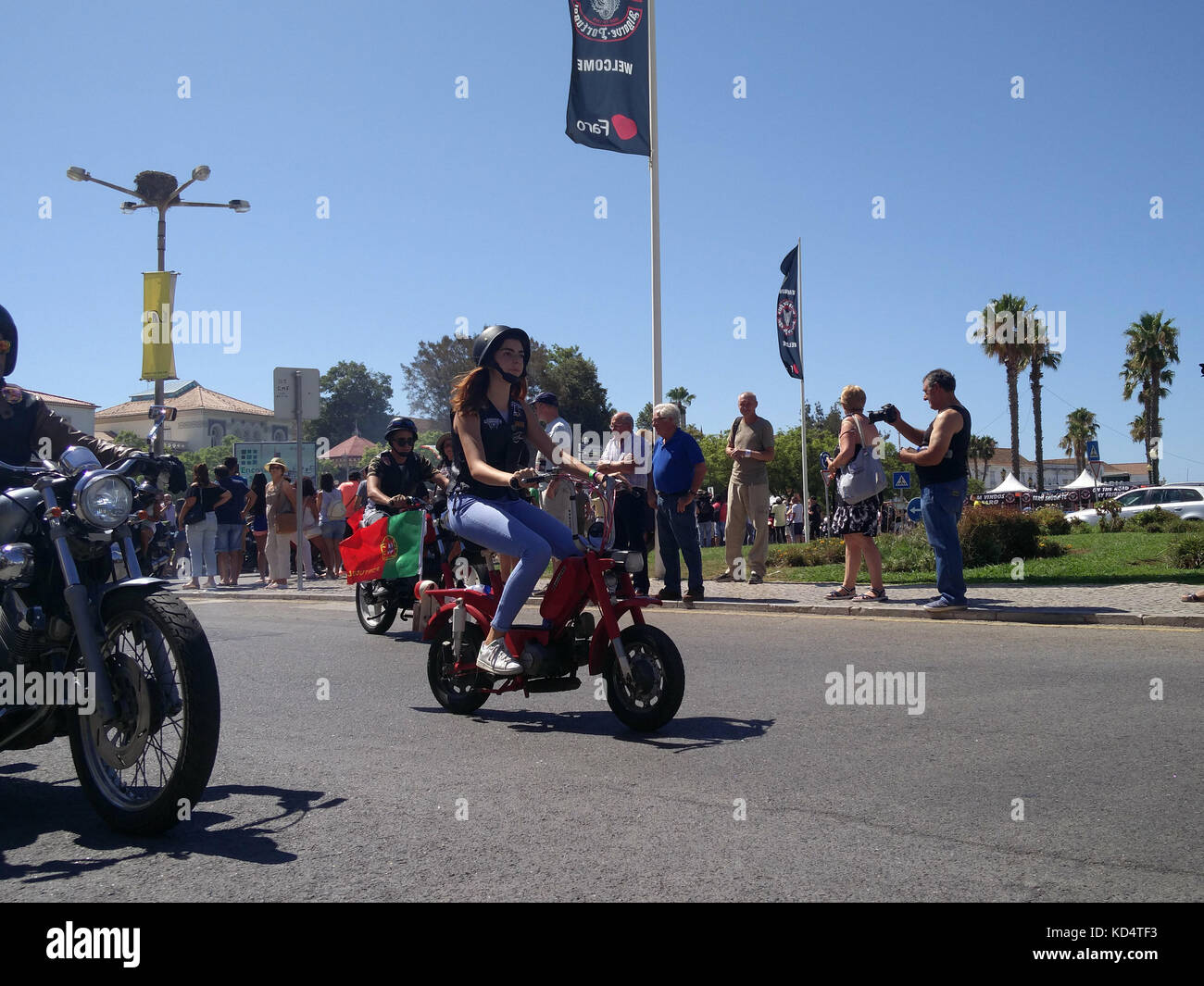 FARO, PORTUGAL - JULY 23rd: Parade of classic motorcycles in the 36th ...