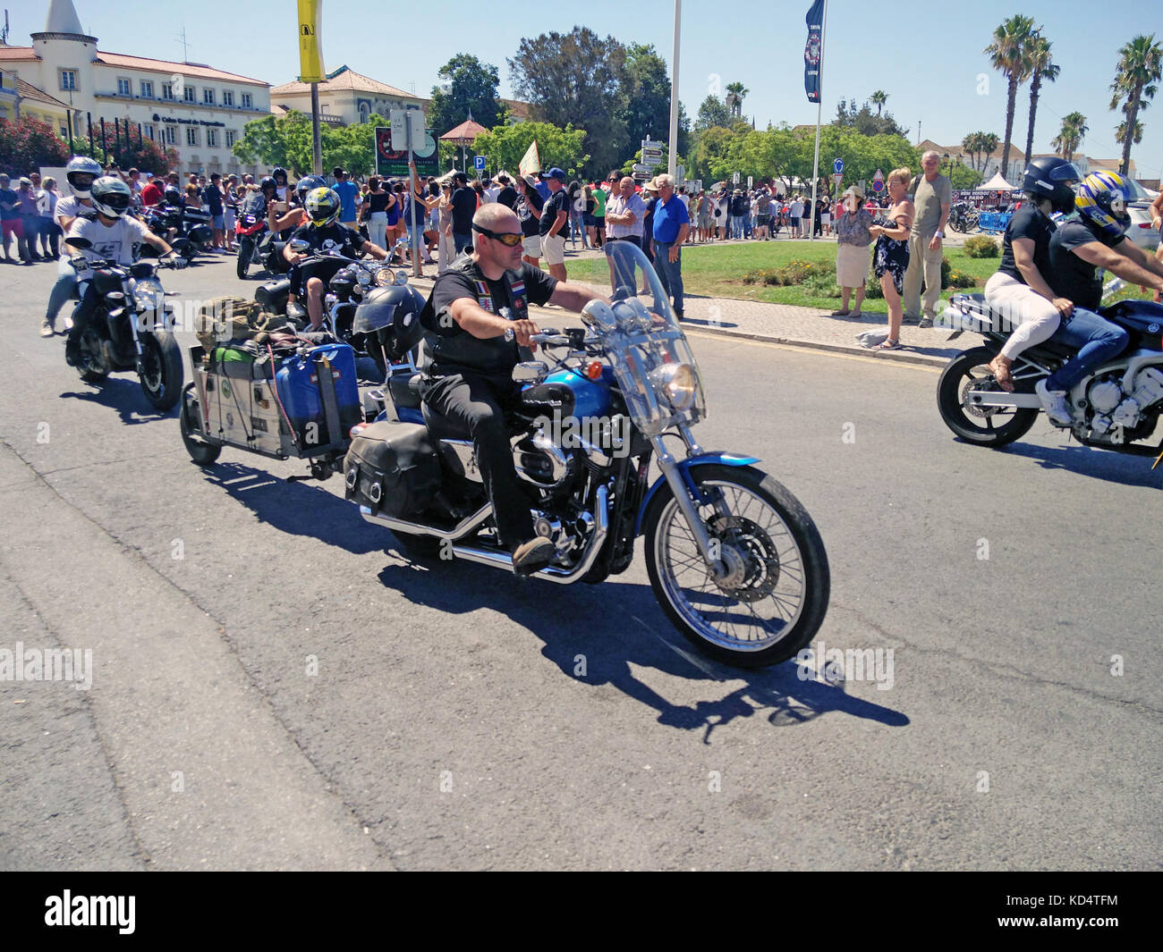 FARO, PORTUGAL - JULY 23rd: Parade of classic motorcycles in the 36th ...