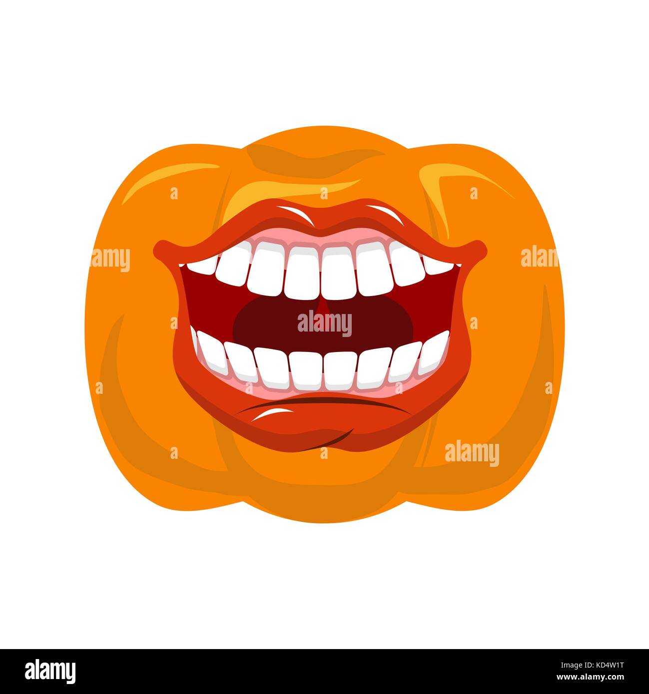 Pumpkin screams open mouth for Halloween. pumpkin shout. Vector ...