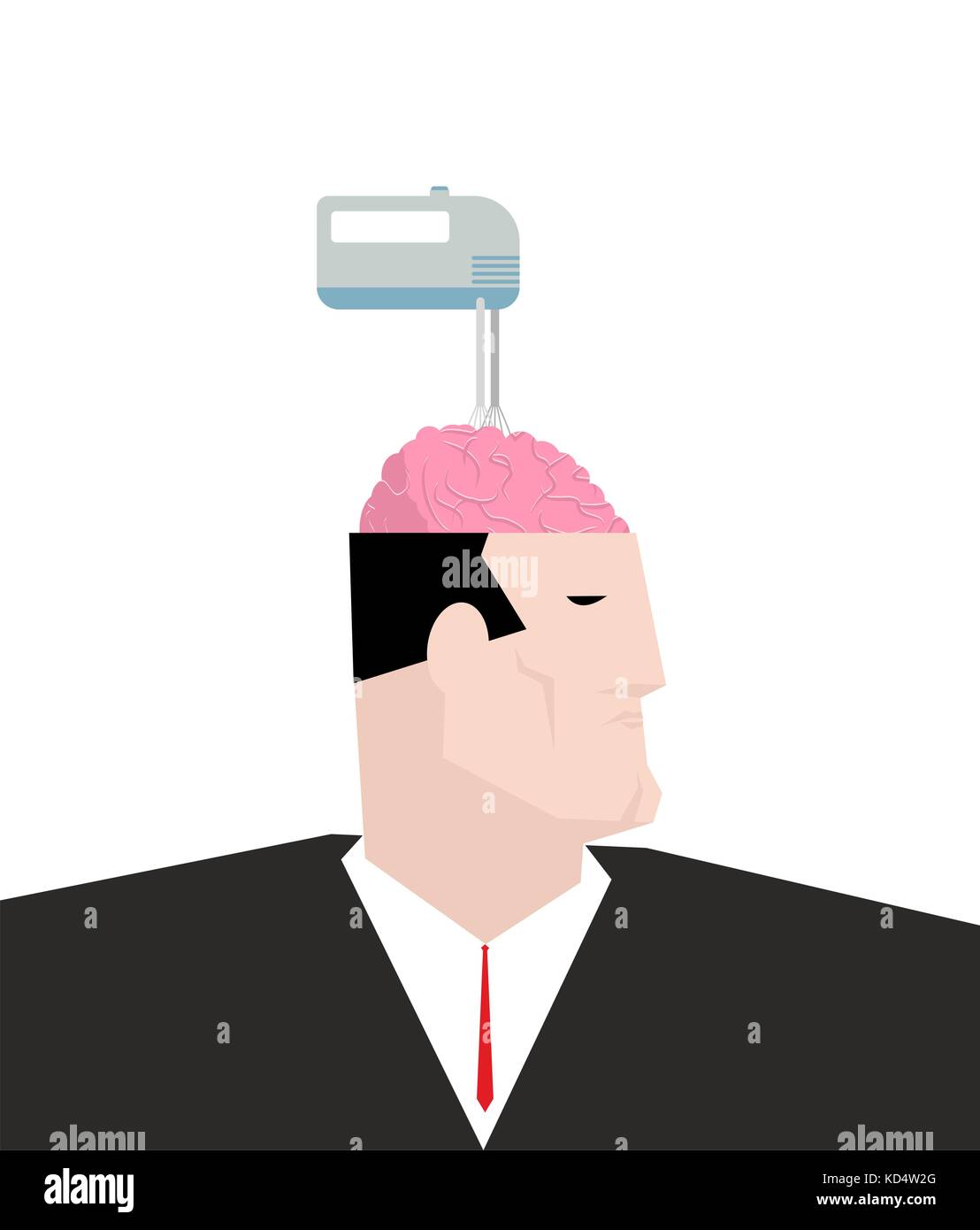 Mixer and brain. Mix your brains and thoughts. Vector illustration ...