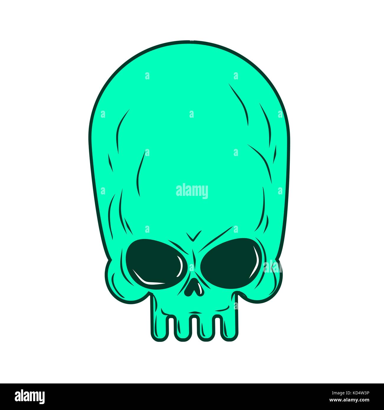 Alien skull isolated. UFO head skeleton. Vector illustration Stock ...