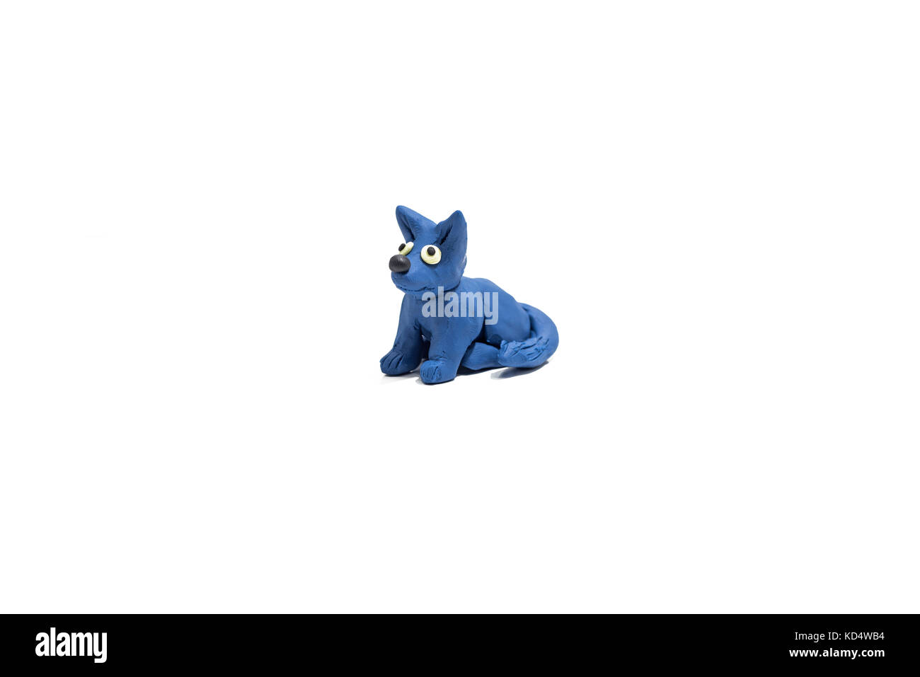 Small dog made from plasticine. Isolated on white background Stock ...