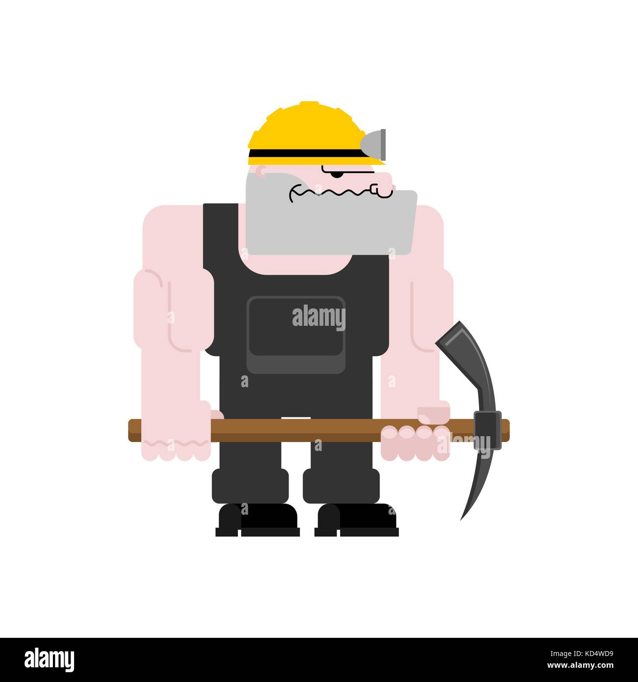 Miner worker mining isolated. collier with pickaxe. Pitman is at work ...