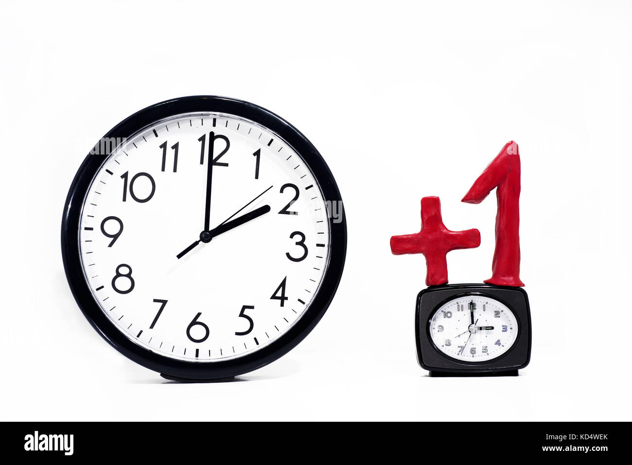 Daylight Saving Time. Wall Clock going to summer time Stock Photo - Alamy