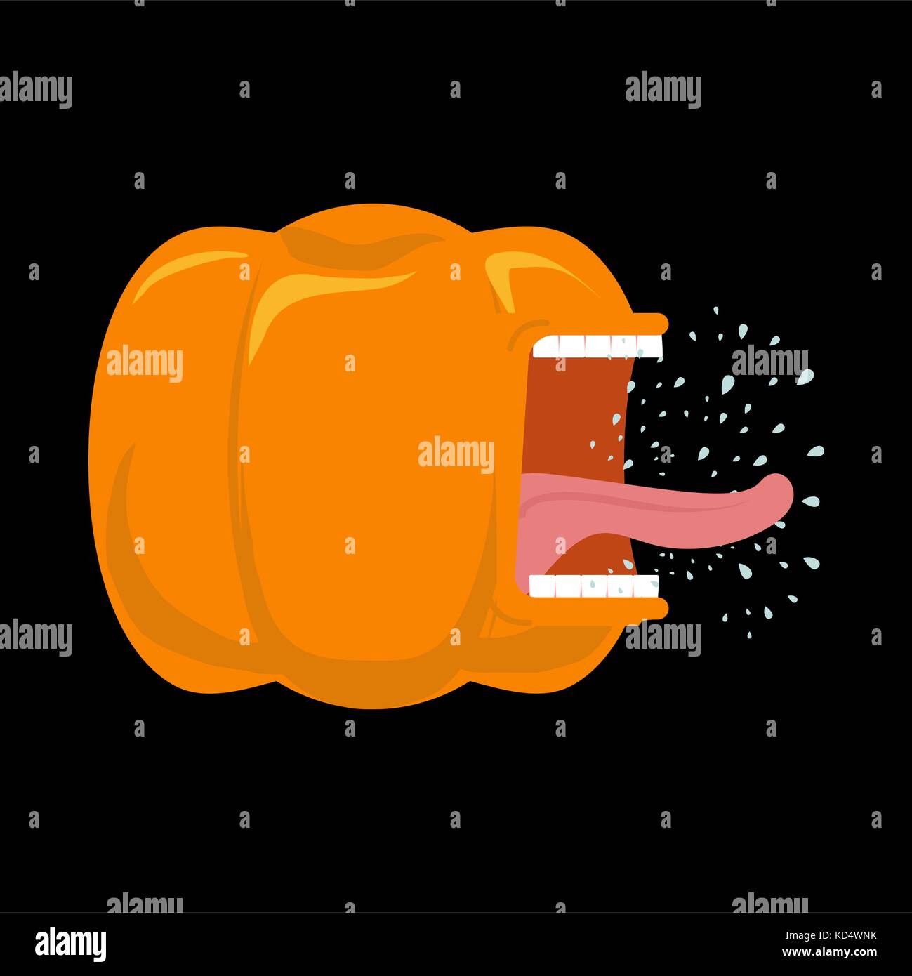 Pumpkin screams open mouth for Halloween. pumpkin shout. Vector ...