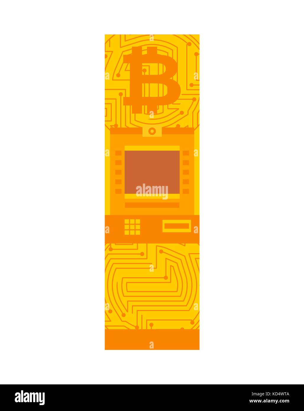 Bitcoin ATM. Crypto currency cash dispenser. Virtual money cash machine ...