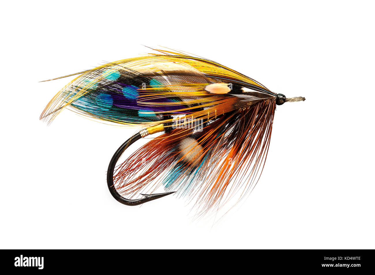 A 'fully dressed' traditional hand tied salmon fly Stock Photo - Alamy