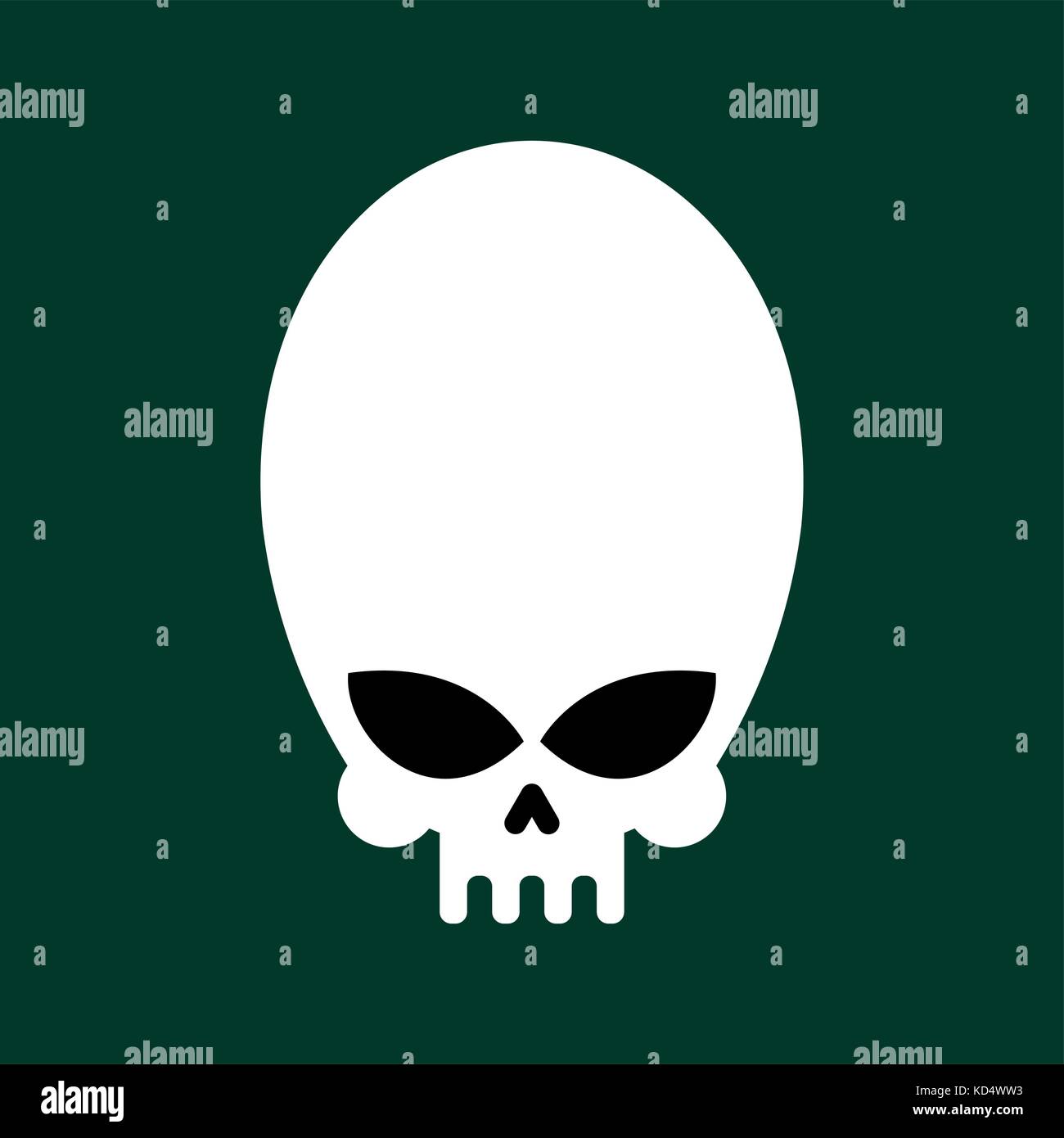 Alien skull isolated. UFO head skeleton. Vector illustration Stock ...