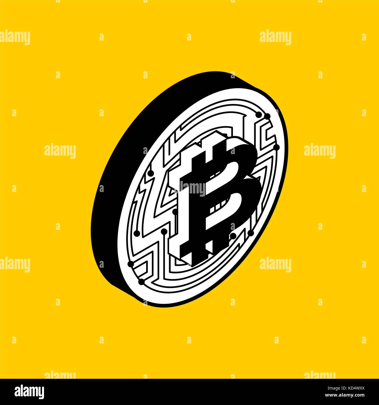 Bitcoin coin isolated. Crypto currency symbol. Virtual money sign ...