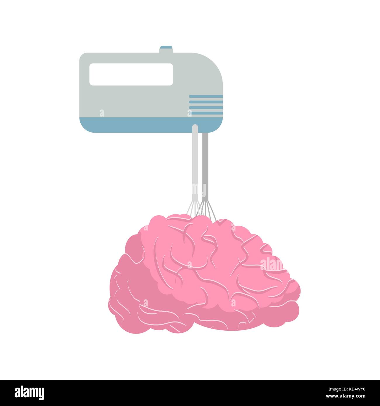Mixer and brain. Mix your brains and thoughts. Vector illustration ...