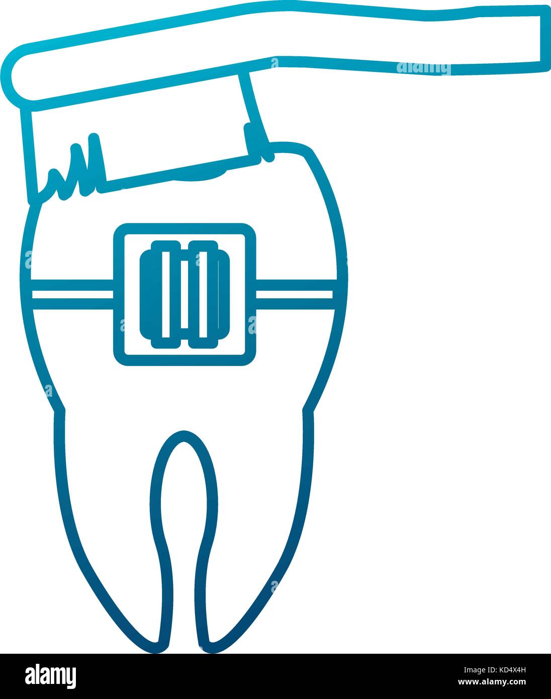 Tooth with bracket Stock Vector Image & Art - Alamy