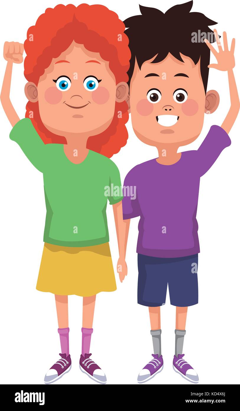 Cute kids friends cartoon Stock Vector Image & Art - Alamy