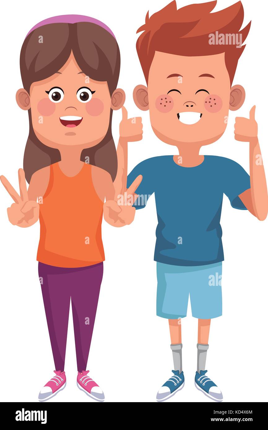 Cute kids friends cartoon Stock Vector Image & Art - Alamy