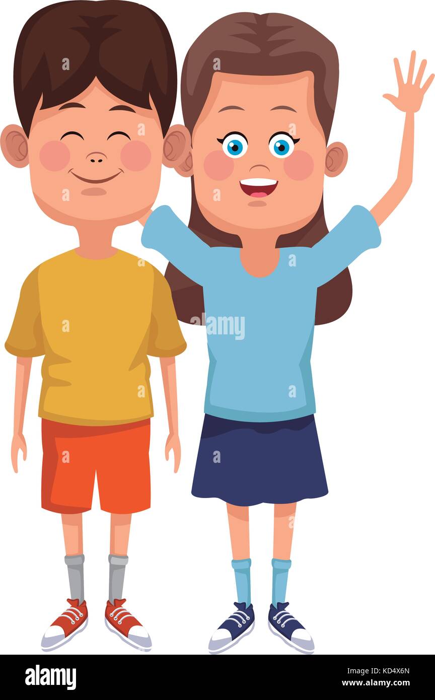 Cute kids friends cartoon Stock Vector Image & Art - Alamy