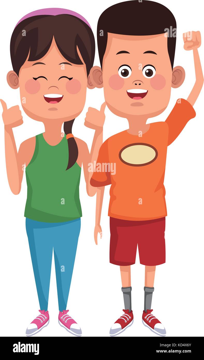 Cute kids friends cartoon Stock Vector Image & Art - Alamy