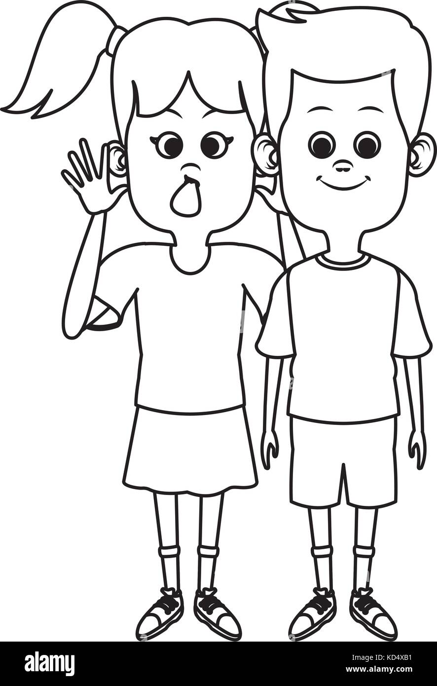 Cute kids friends cartoon Stock Vector Image & Art - Alamy