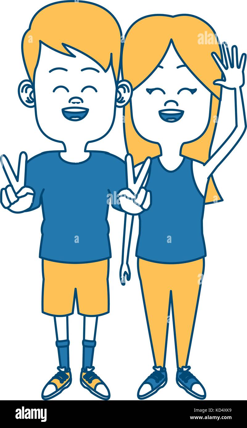 Cute kids friends cartoon Stock Vector Image & Art - Alamy