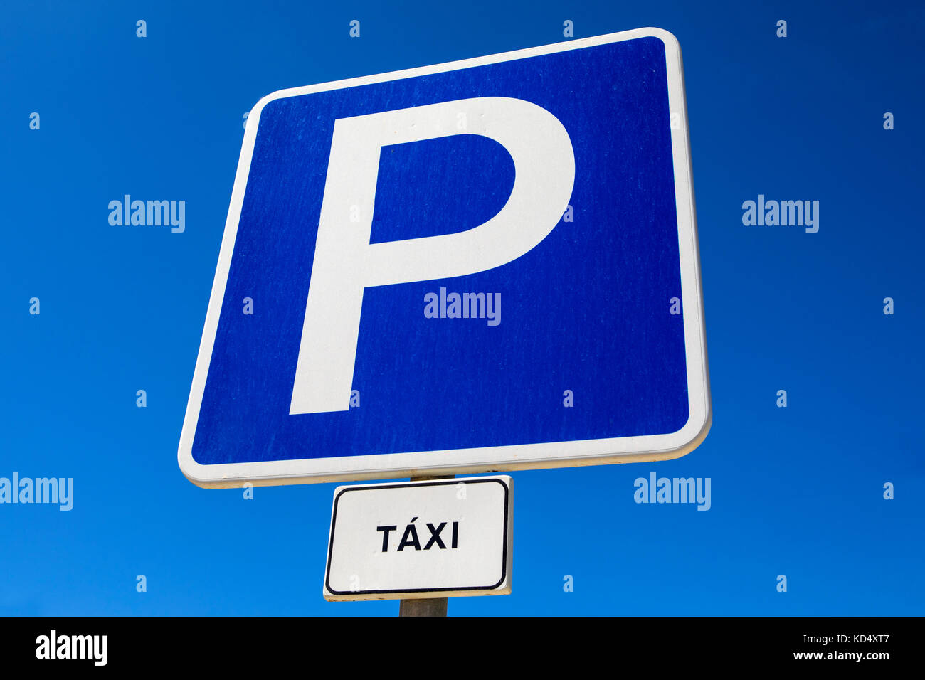 A close-up shot of a sign for Taxi Parking Stock Photo - Alamy