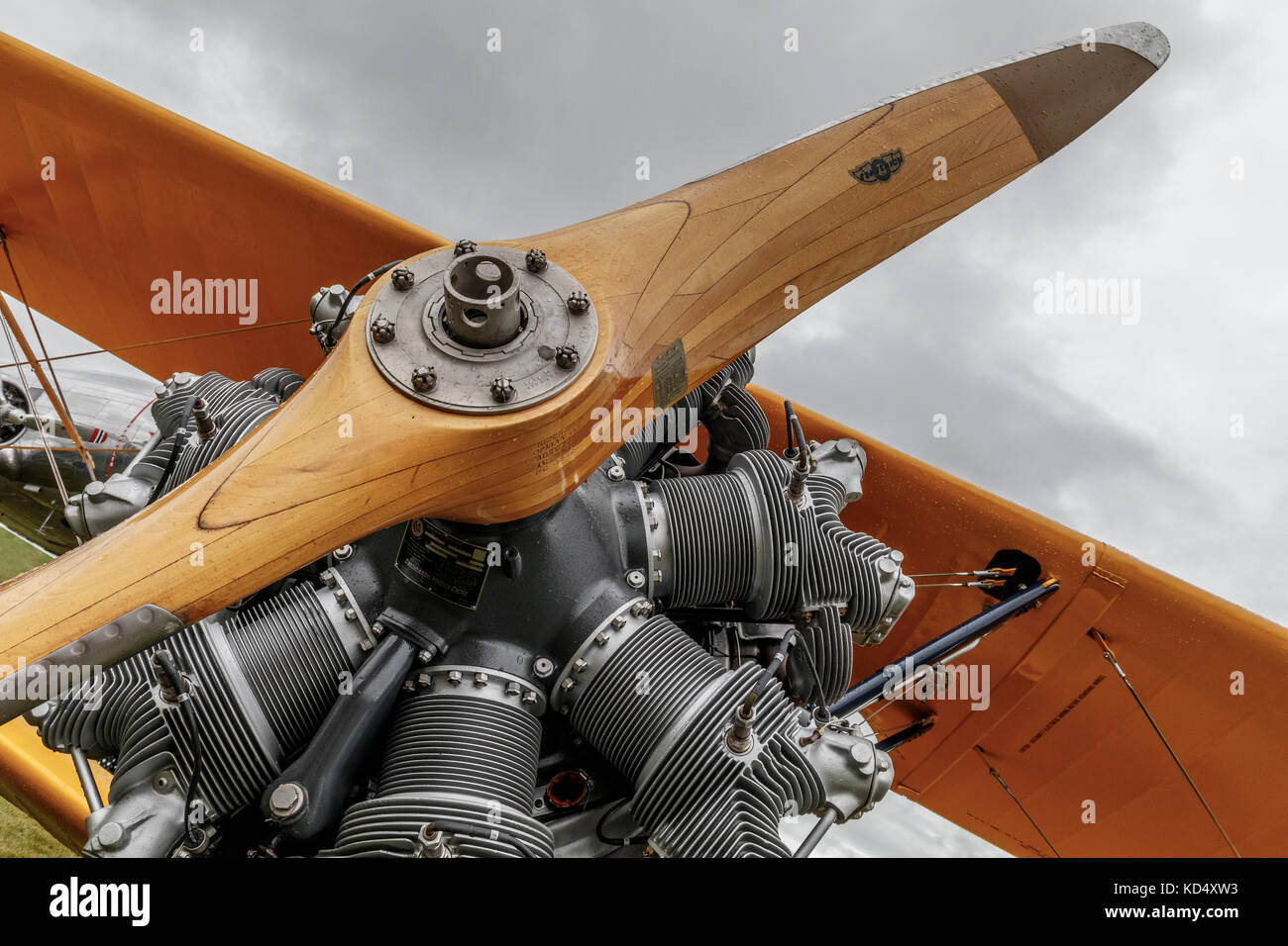 Engine and prop of the 1942 Boeing Stearman 75, Spirit Of Aviation, at ...
