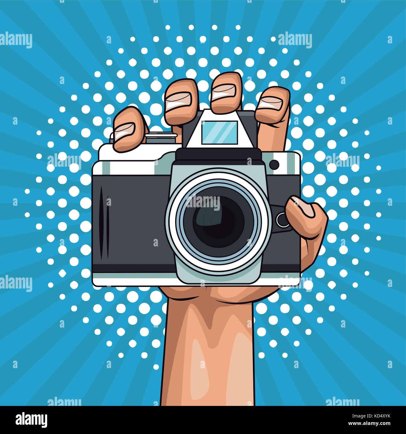 Hand holding camera pop art cartoon Stock Vector Image & Art - Alamy