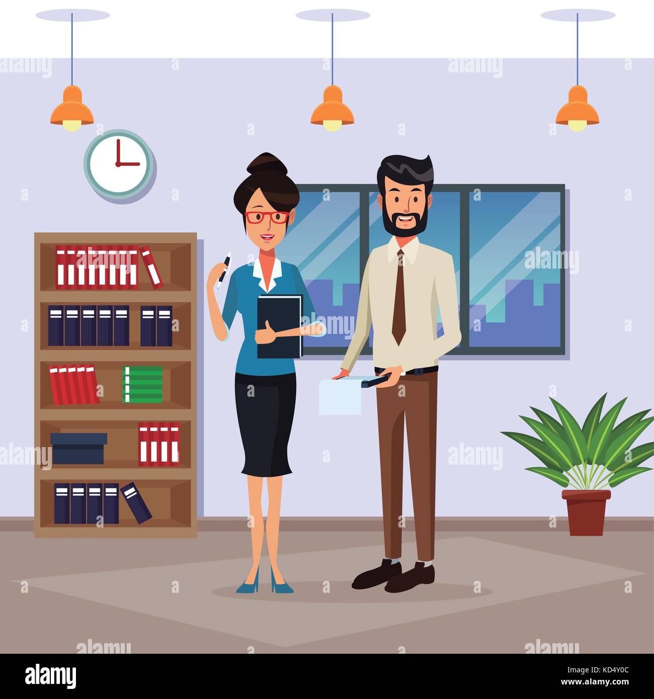 Business people in office cartoon Stock Vector Image & Art - Alamy