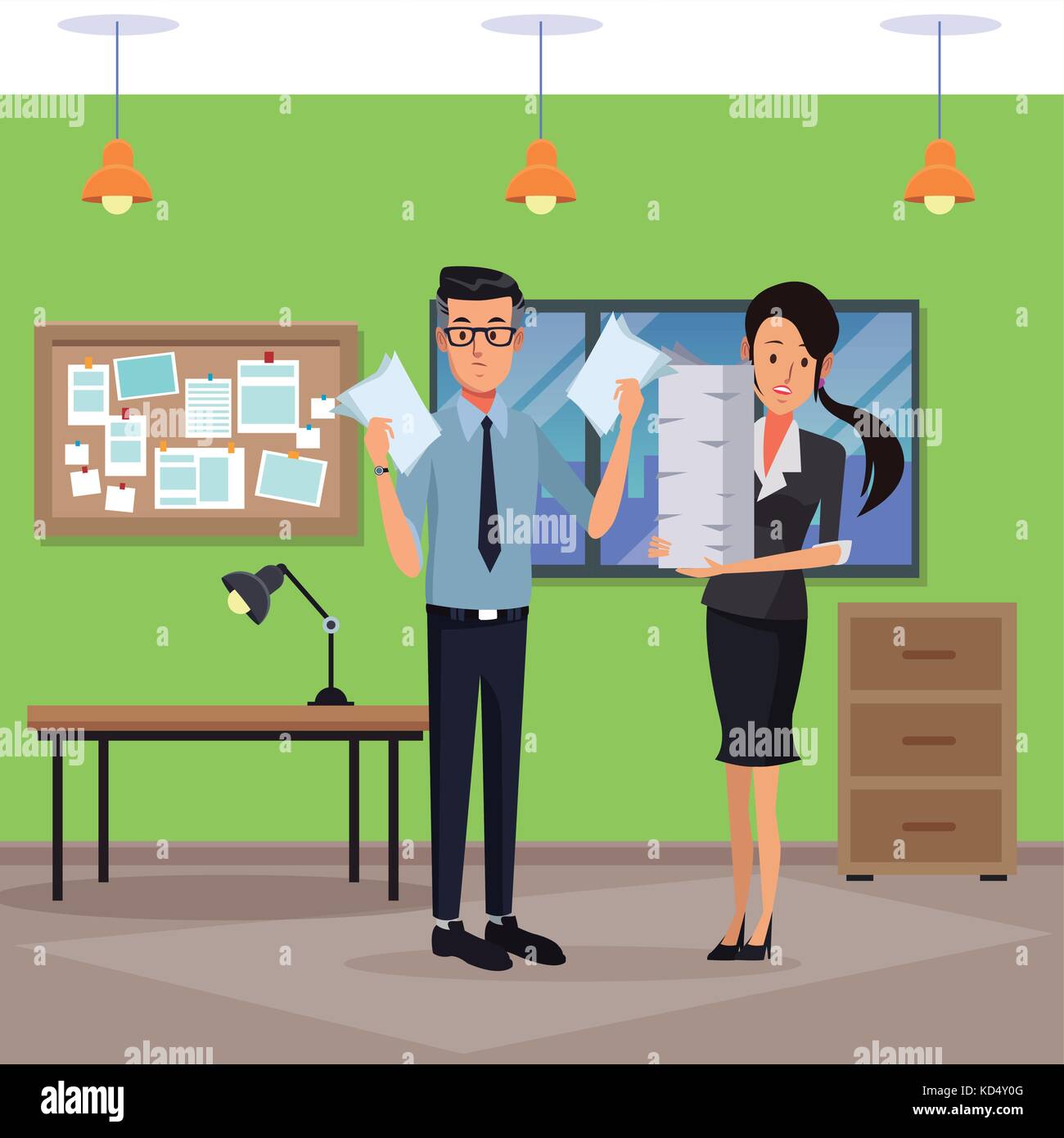 Business people in office cartoon Stock Vector Image & Art - Alamy
